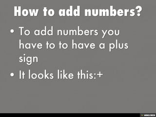 ADDING NUMBERS | PPT