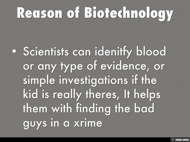 IMPACT OF BIOTECHNOLOGY CRIME SCENE INVESTIGATOR | PDF