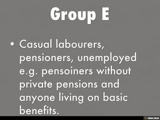 Socio-Economic Groups | PPT