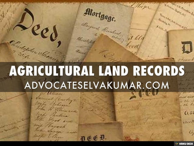 AGRICULTURAL LAND RECORDS | PDF