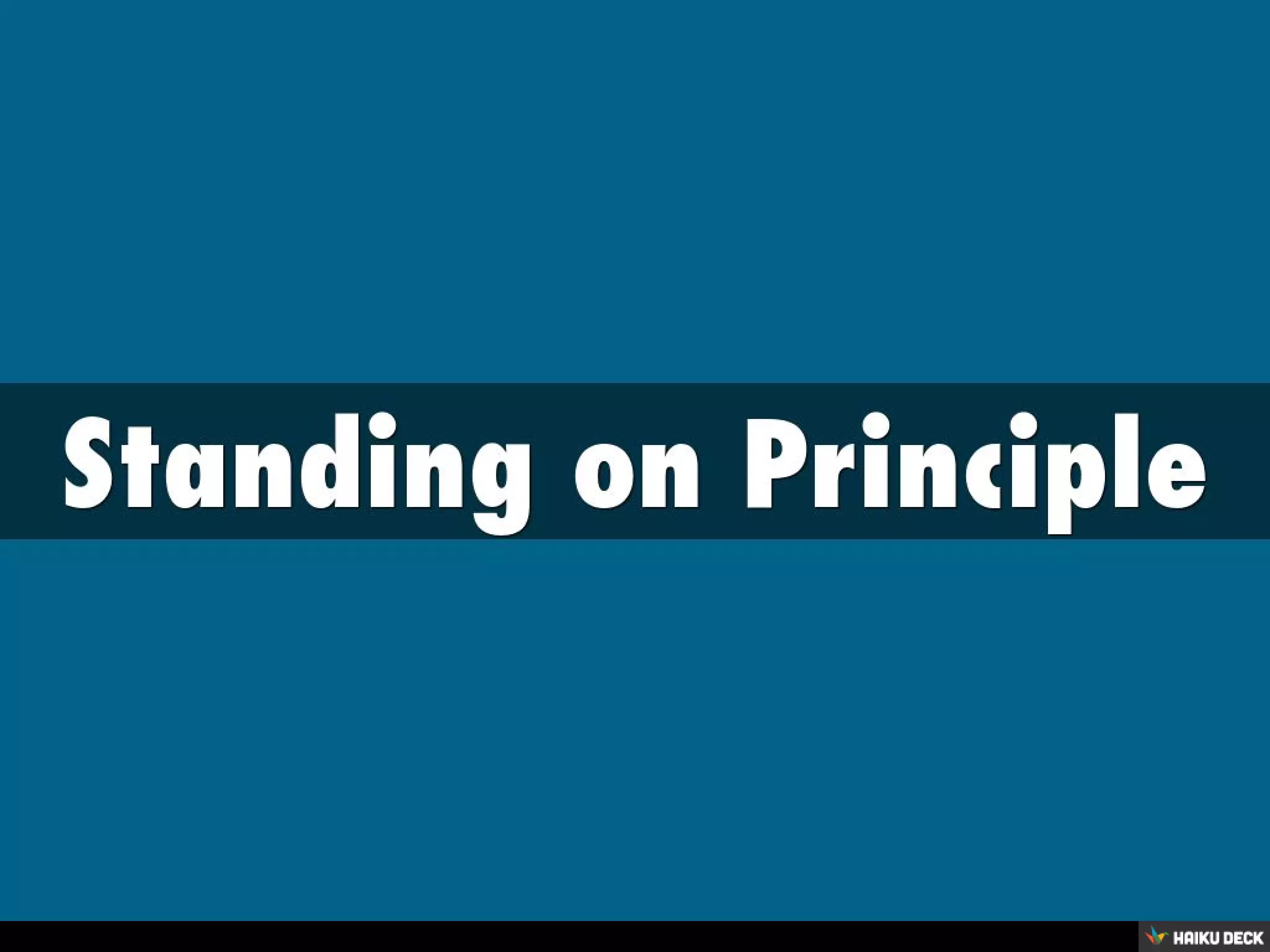 Standing on Principle | PDF