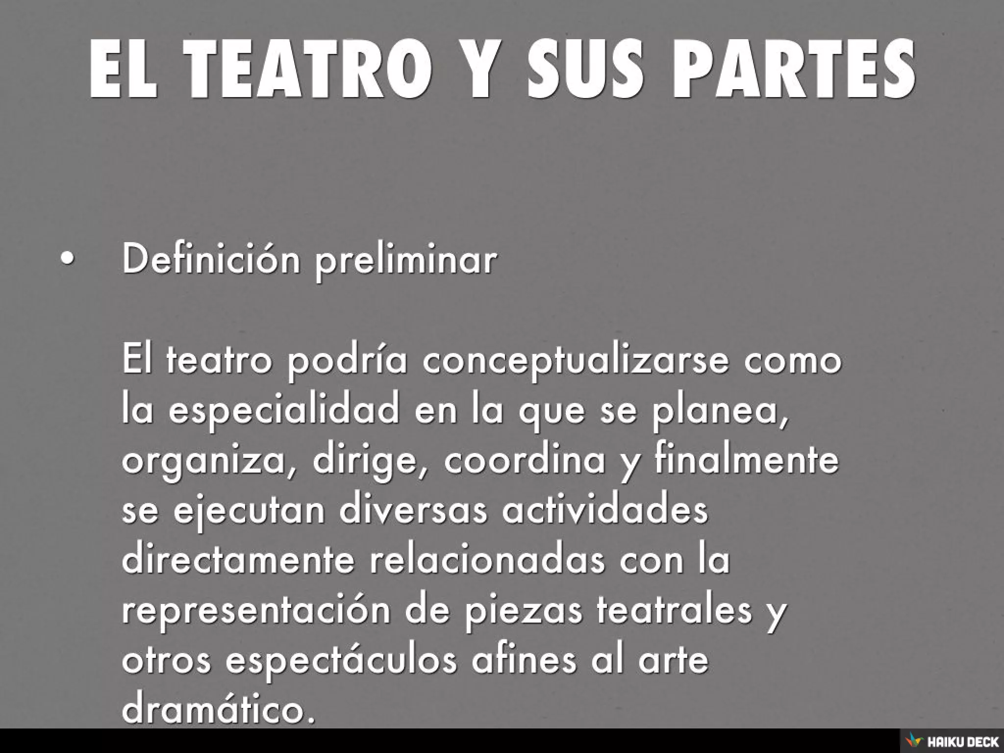 EL TEATRO Y SUS PARTES | PDF