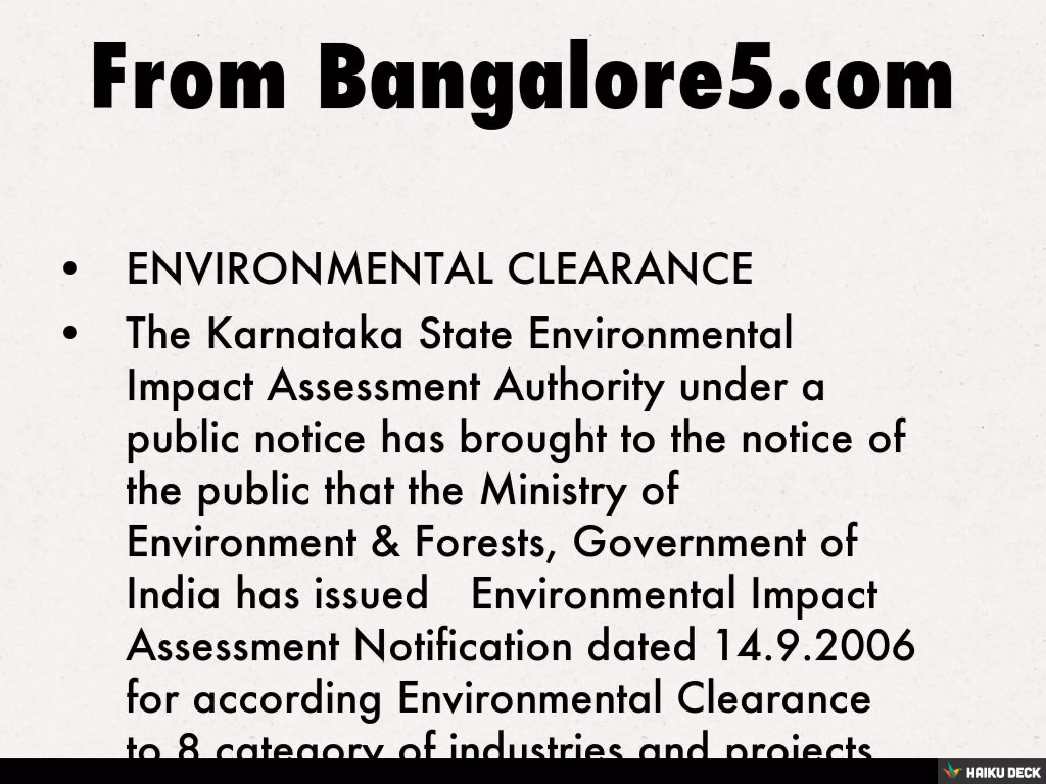 ENVIRONMENTAL CLEARANCE | PPT