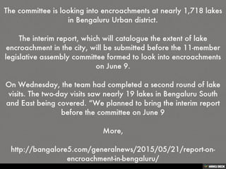 REPORT ON ENCROACHMENT IN BENGALURU | PDF