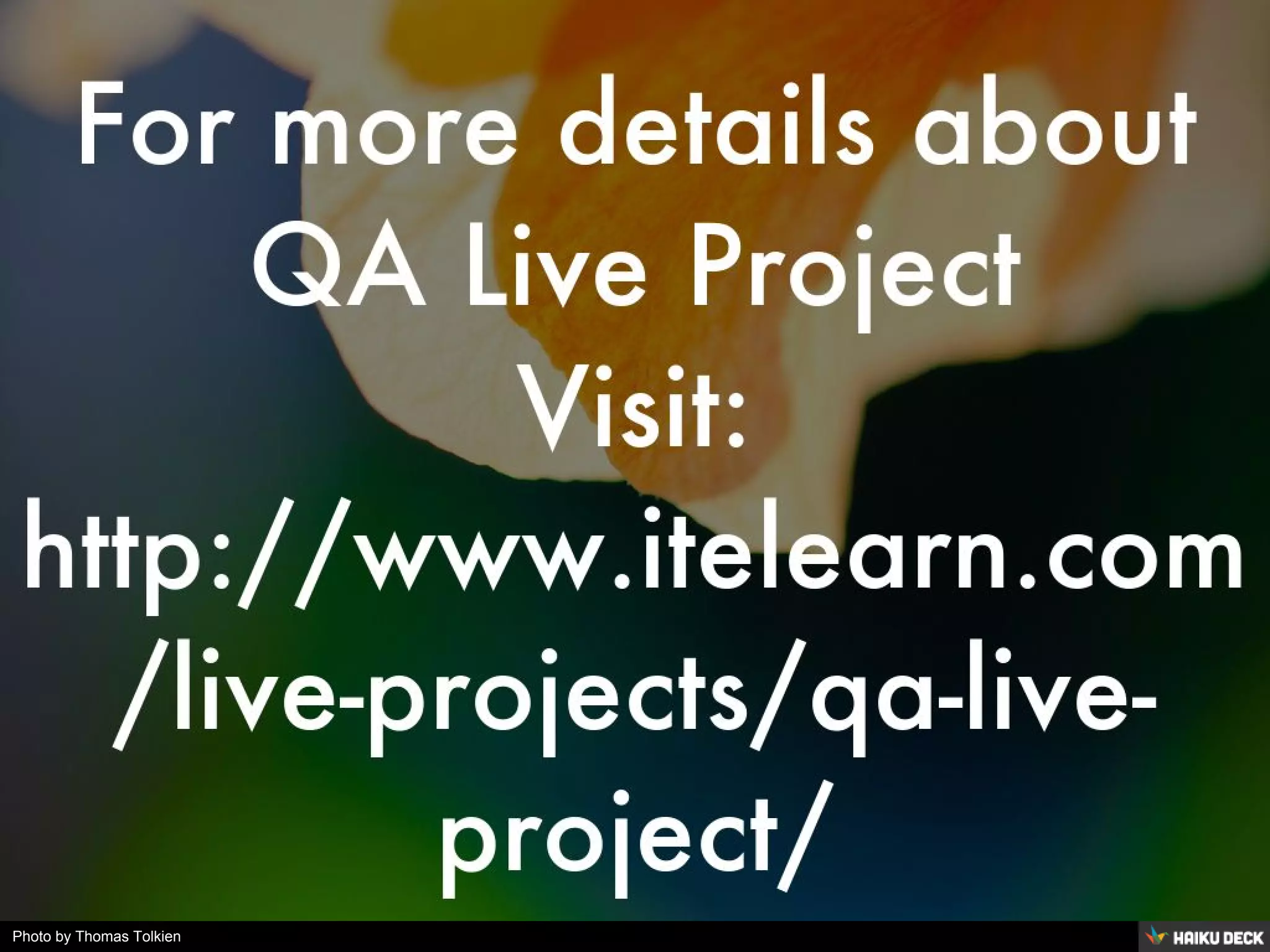 QA Live Project | PPT