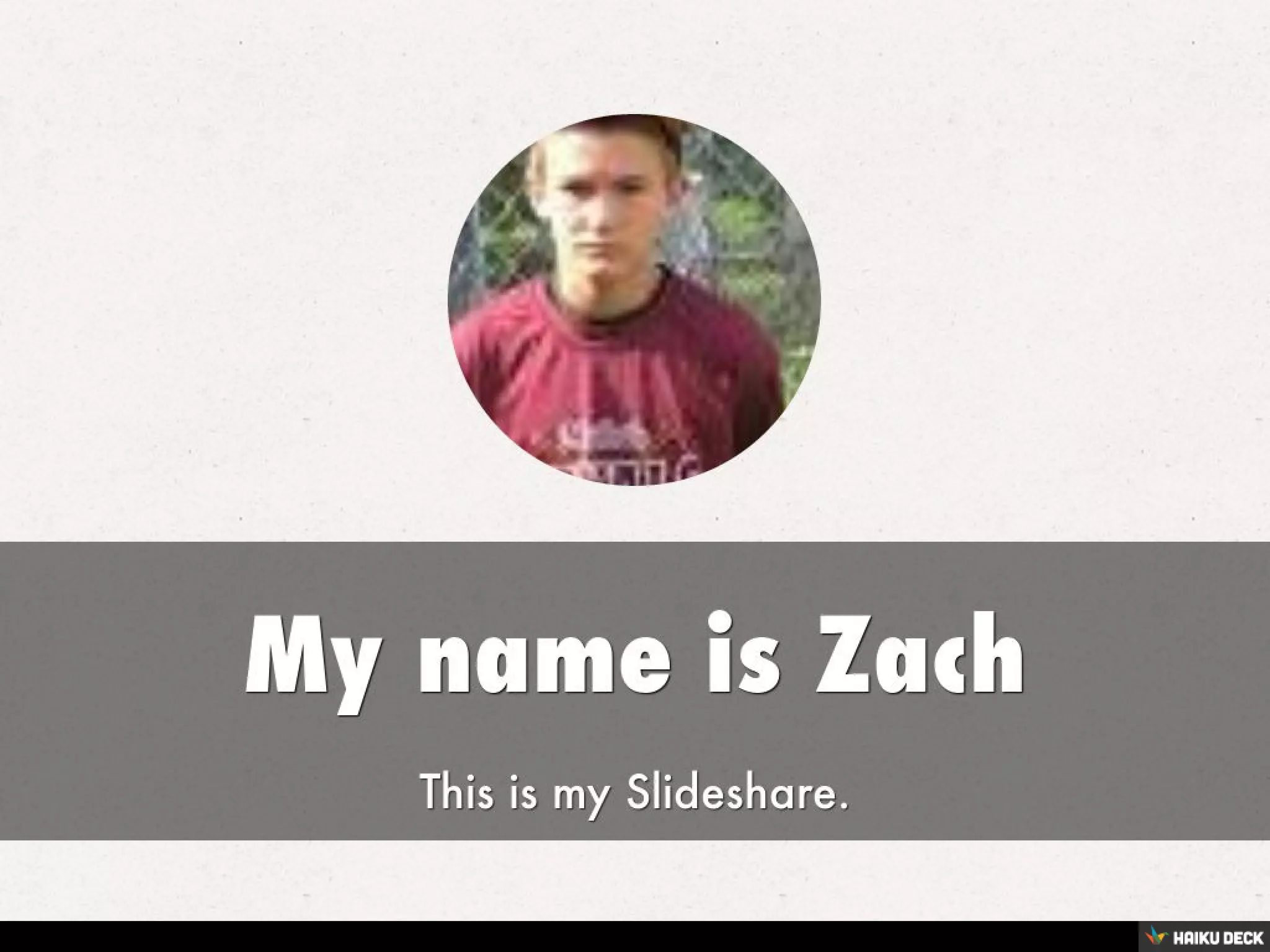 My name is Zach | PDF