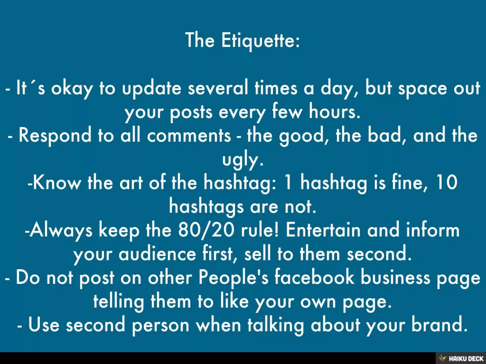 Social Media Etiquette Guide | PPT