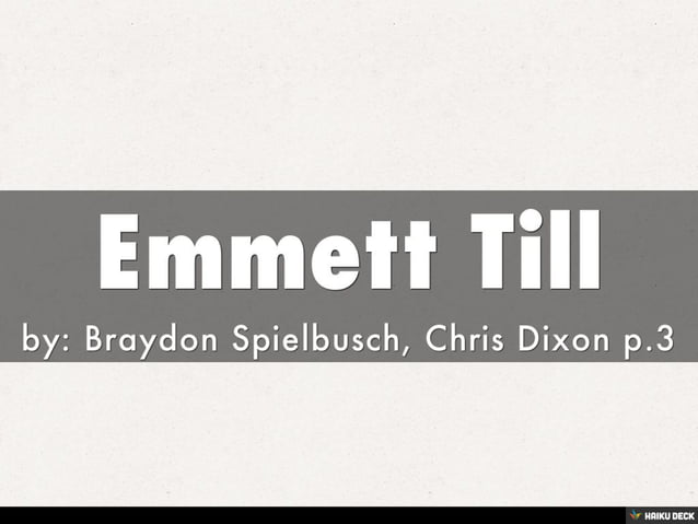 Emmett Till | PDF | Poetry | Books and Literature