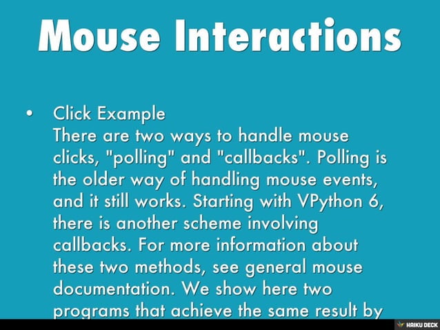 Keyboard and mouse events in python | PPT