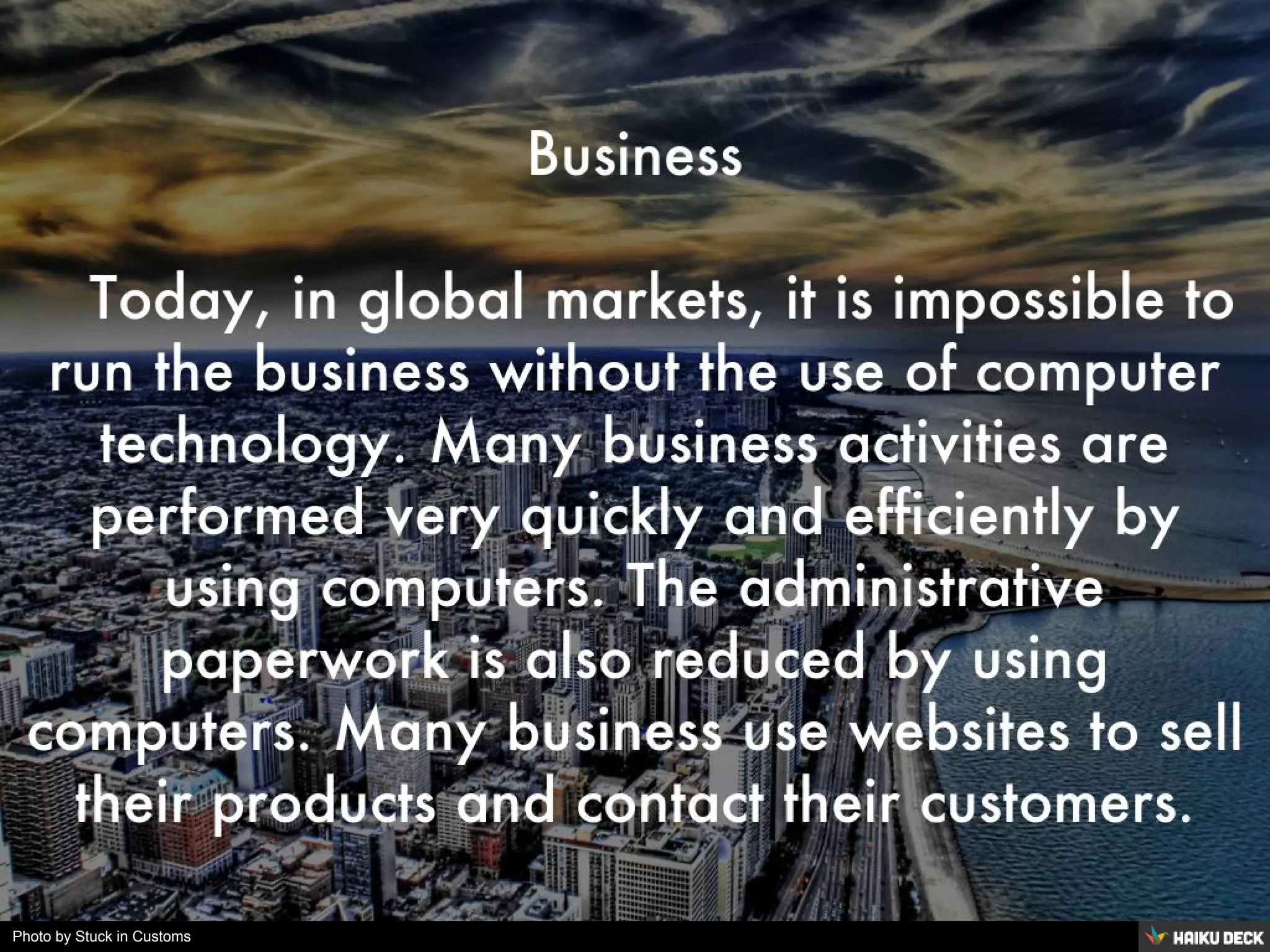 AREAS WHERE COMPUTERS ARE USED | PDF