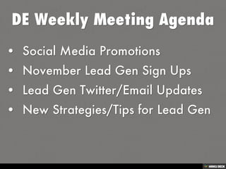Weekly Meeting Agenda | PPT