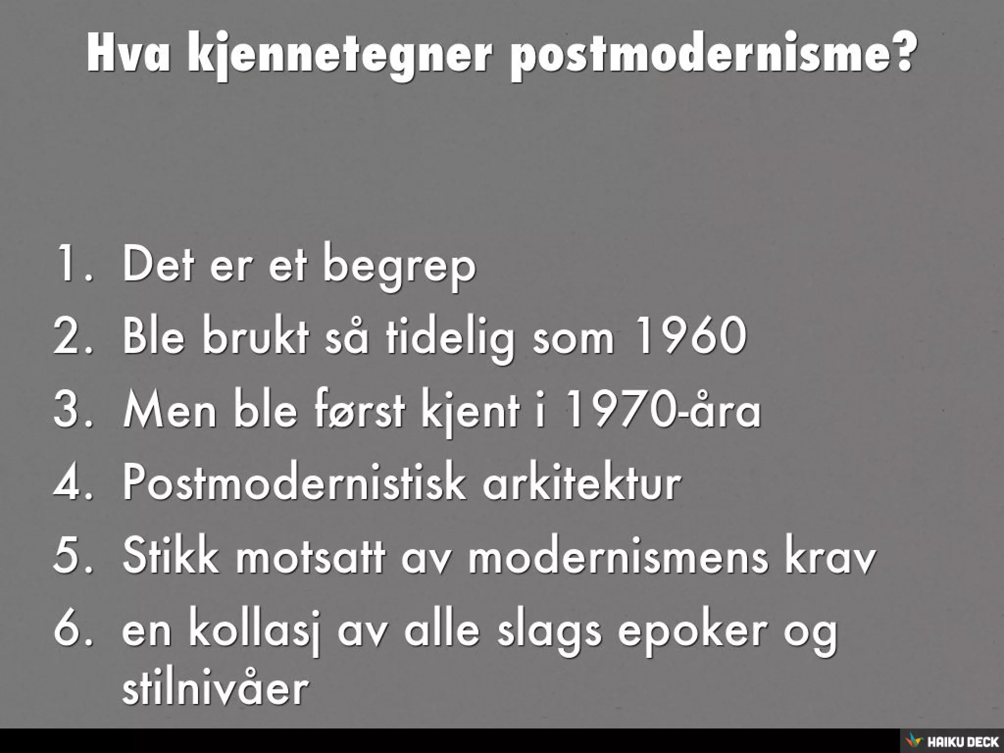 Postmodernisme | PPT
