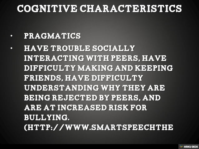 Difference Between Cognitive and Language Characteristics | PDF