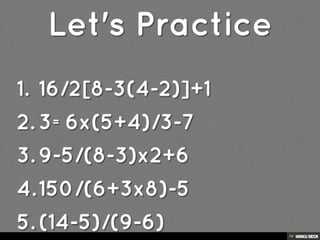 Order Of Operations | PDF