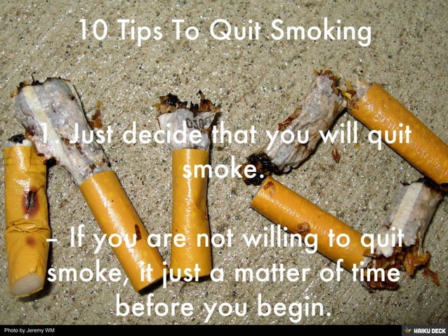 10 tips to quit smoking | PPT