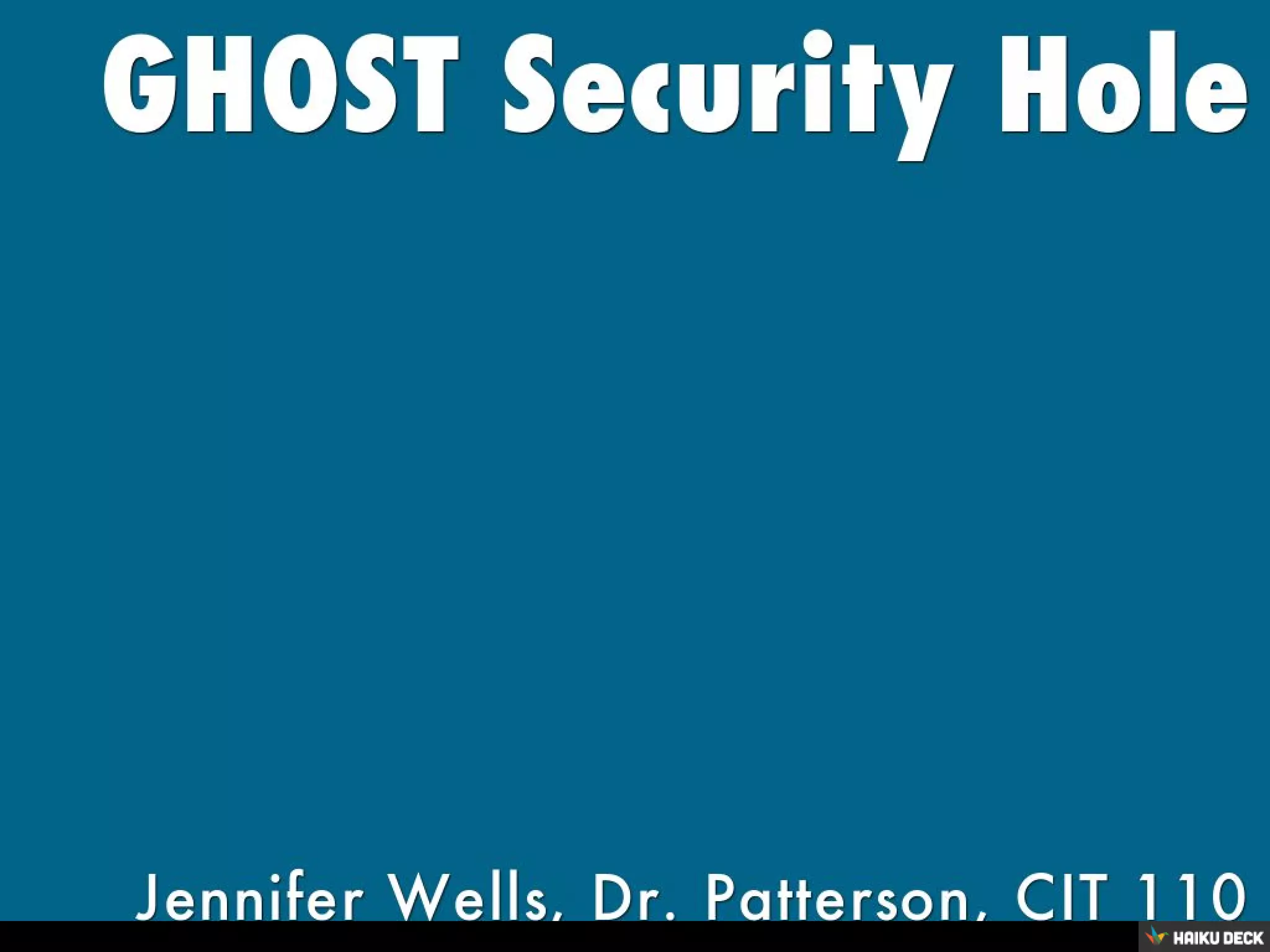 GHOST Security Hole | PPT