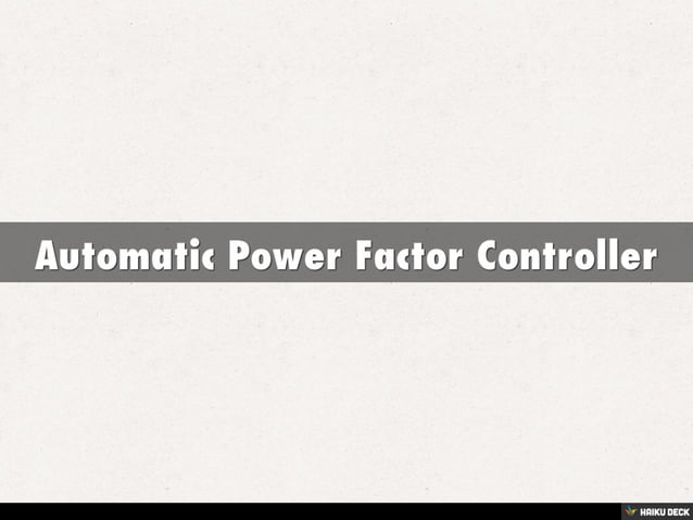 Automatic Power Factor Controller | PDF