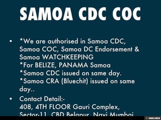 SAMOA CDC COC | PPT