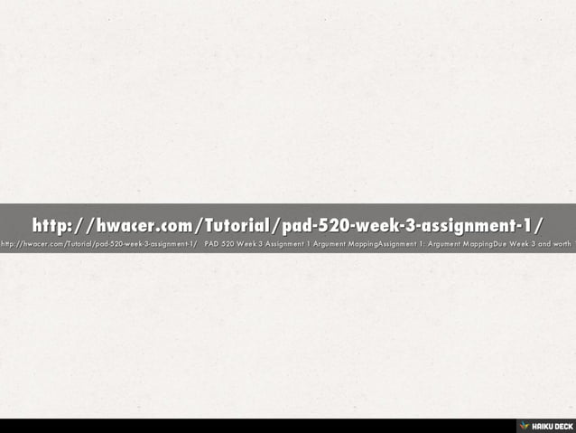 PAD 520 WEEK 3 ASSIGNMENT 1 | PDF