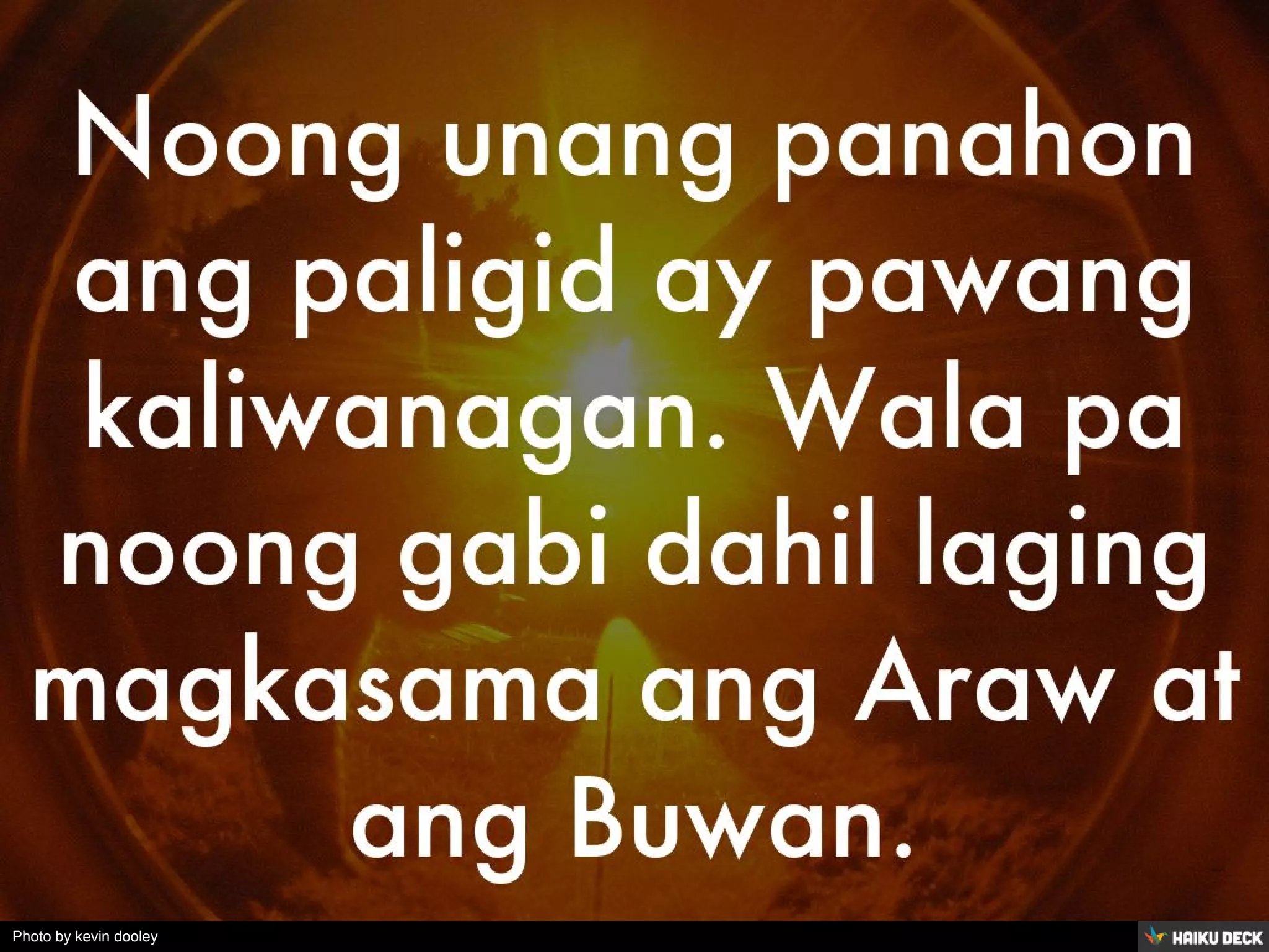 Alamat ng Araw, Buwan at mga Bituin | PDF