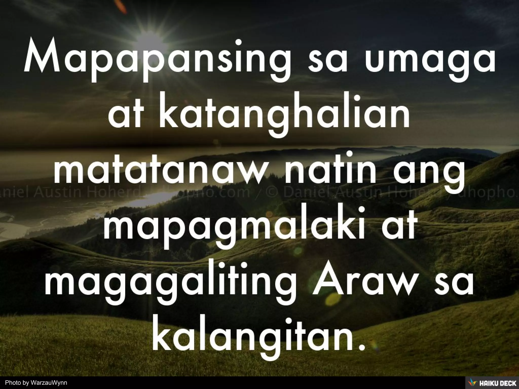 Alamat ng Araw, Buwan at mga Bituin | PDF