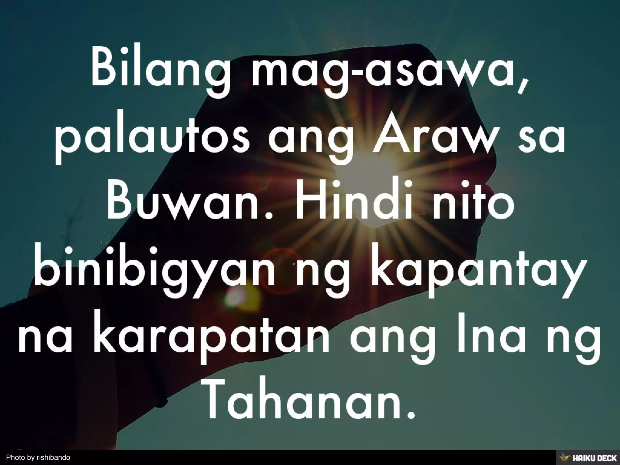 Alamat ng Araw, Buwan at mga Bituin | PDF
