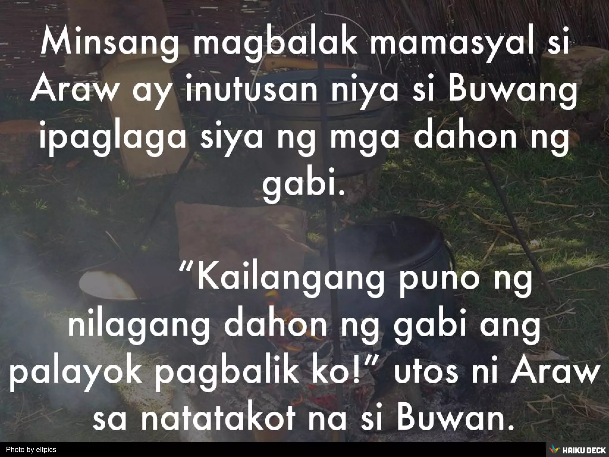 Alamat ng Araw, Buwan at mga Bituin | PDF