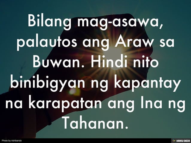 Alamat ng Araw, Buwan at mga Bituin | PPT Alamat ng Araw, Buwan at mga Bituin | PPT