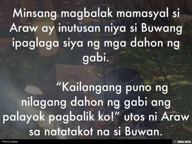 Alamat ng Araw, Buwan at mga Bituin | PPT Alamat ng Araw, Buwan at mga Bituin | PPT