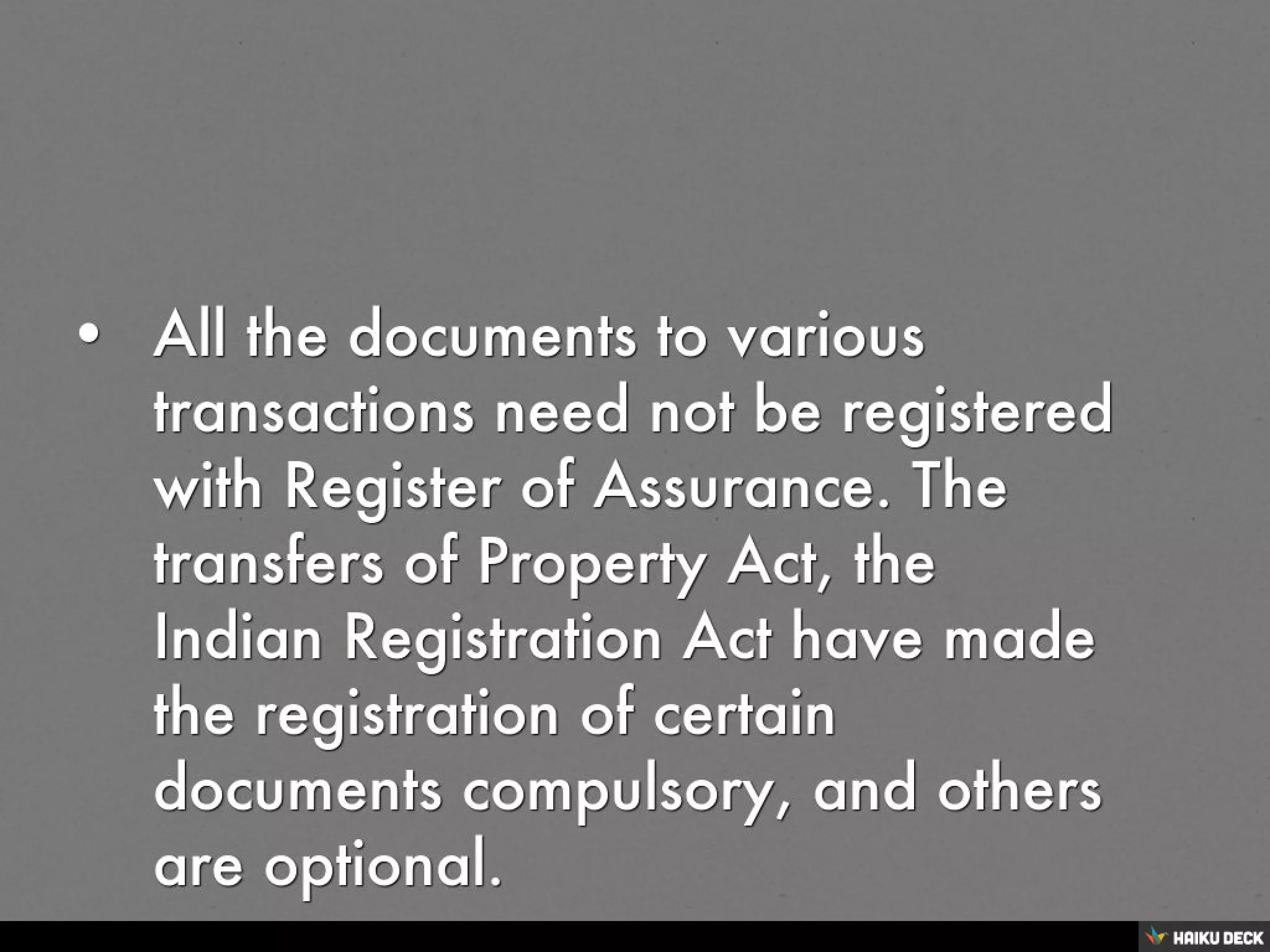 DOCUMENTS COMPULSORILY REGISTERABLE | PPT