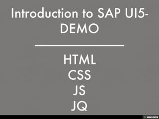 SAP UI5 Training | PDF