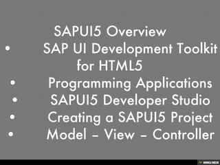 SAP UI5 Training | PDF