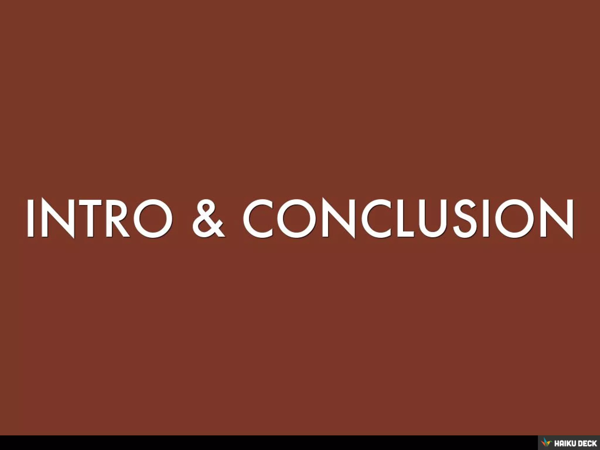 Intro & Conclusion | PDF