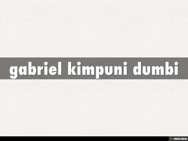 gabriel kimpuni dumbi | PDF