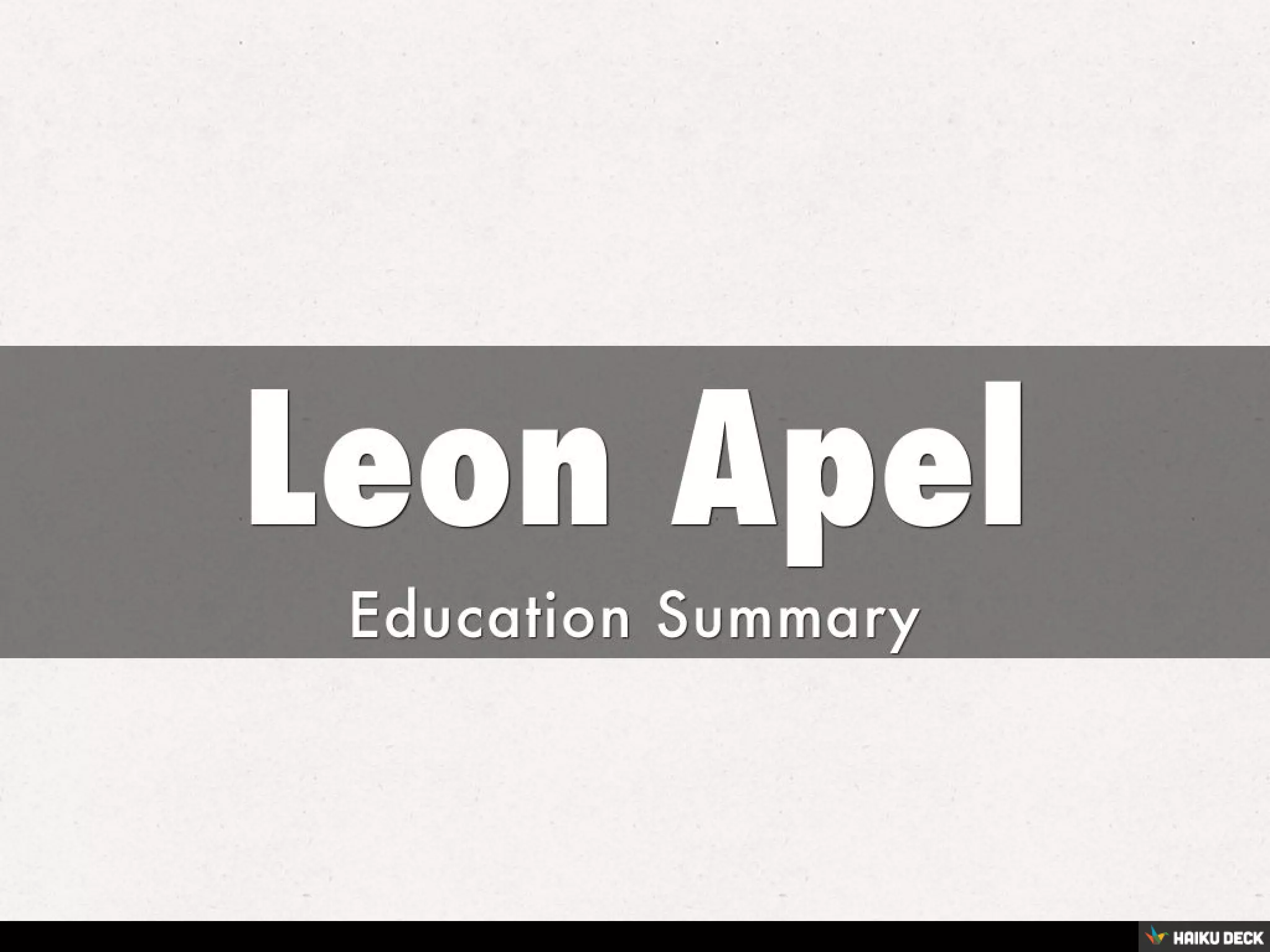 Leon Apel | PPT