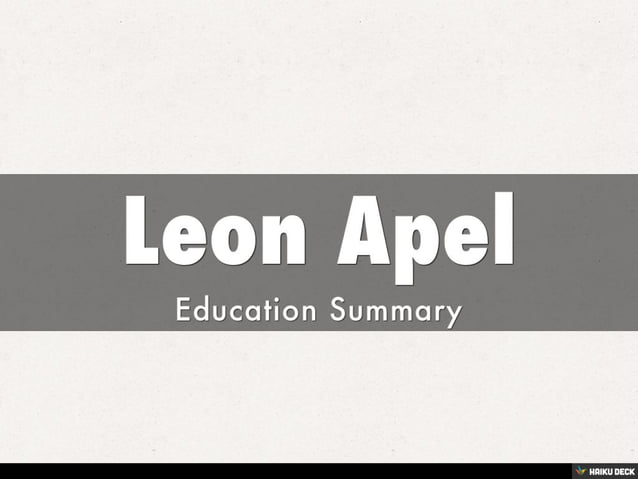 Leon Apel | PPT