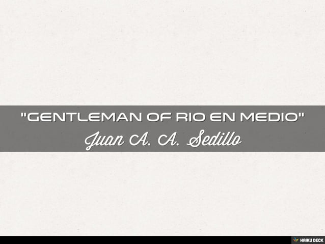 "Gentleman of Rio en Medio" | PDF