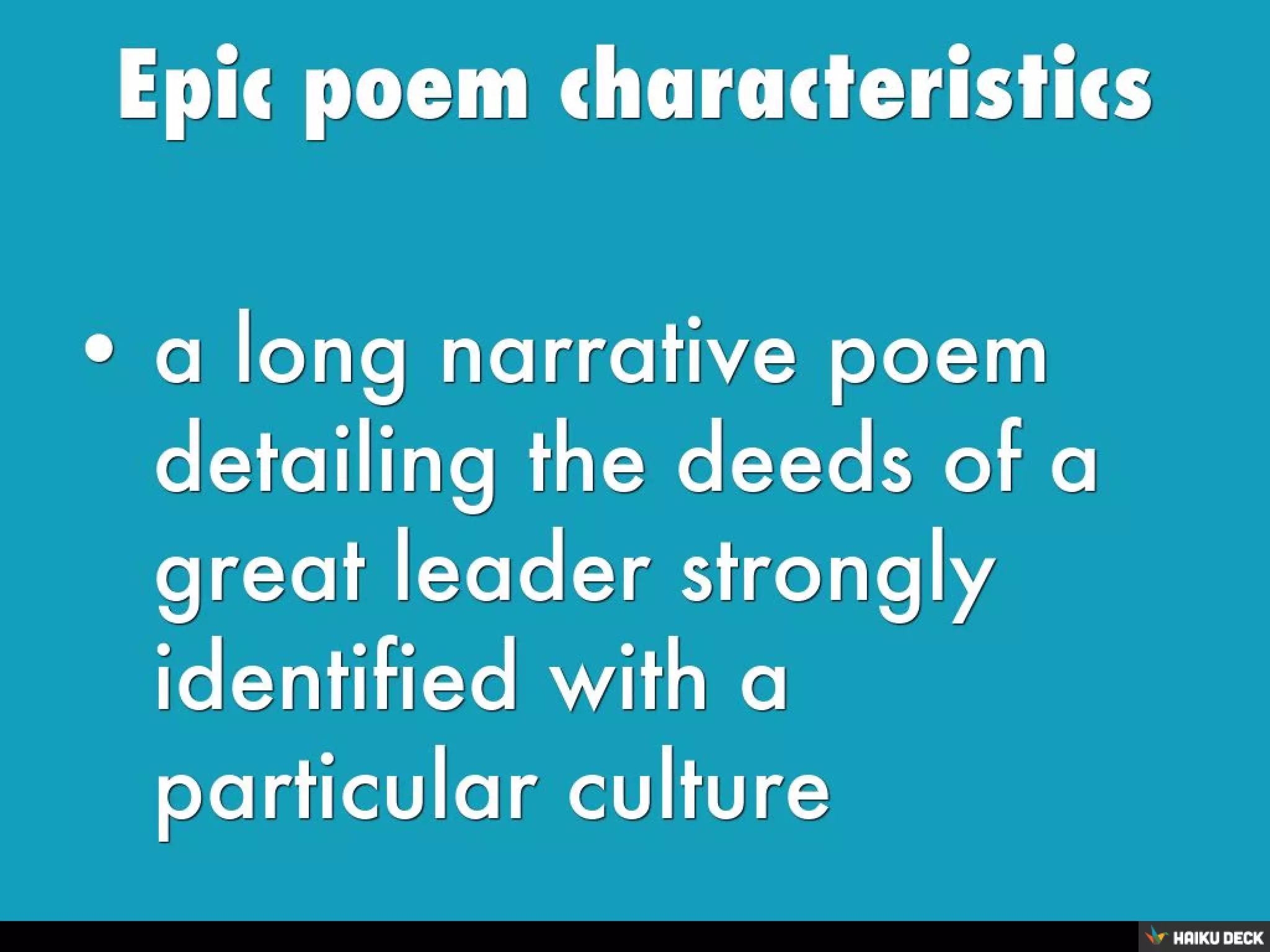 Epic Poem and Epic Hero | PDF