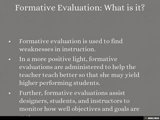 Designing and Conducting Formative Evaluations | PDF