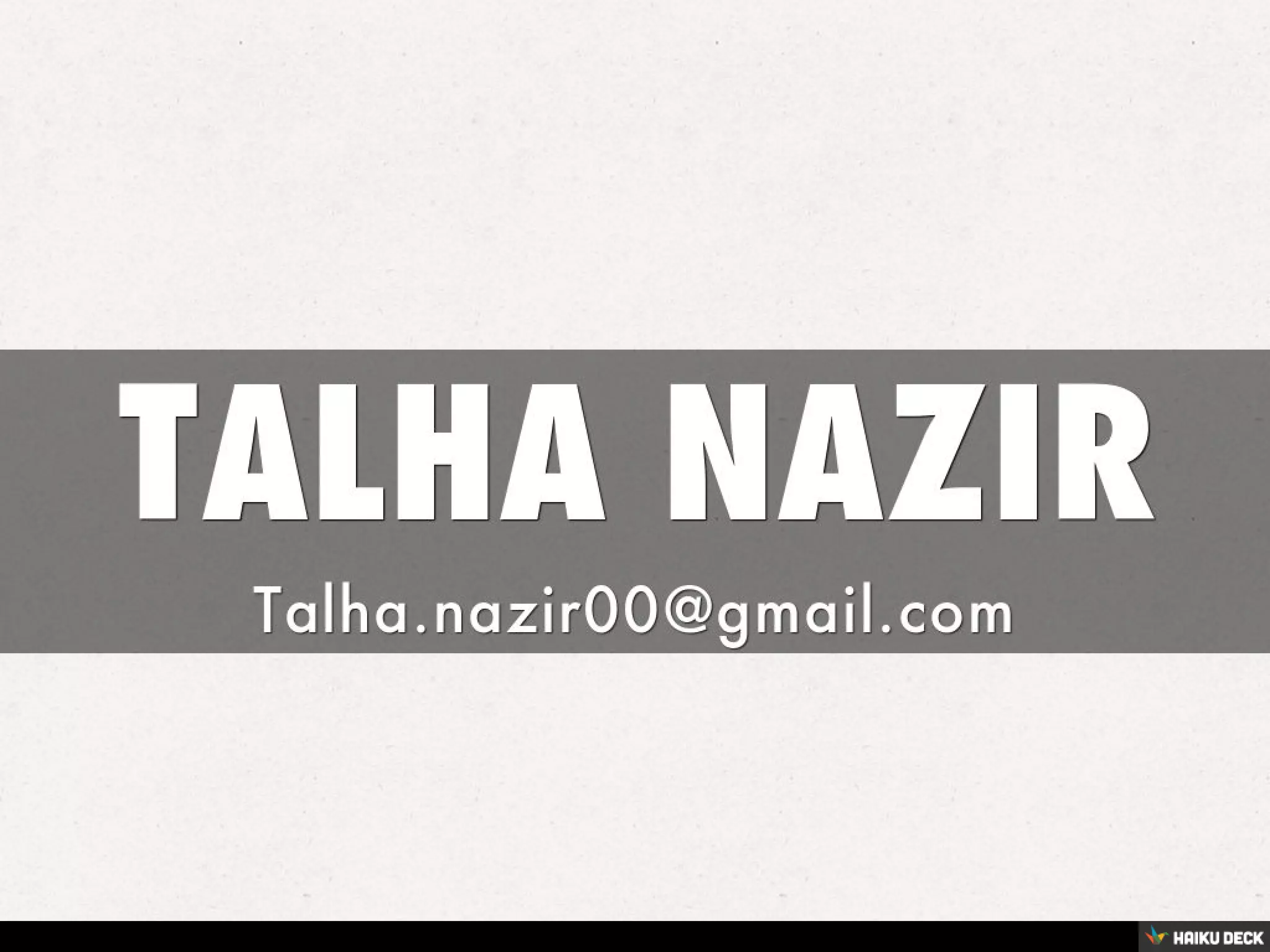 TALHA NAZIR | PDF