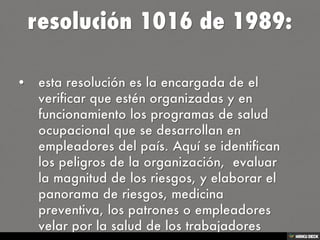 RESOLUCION 1016 DE 1989 | PPT