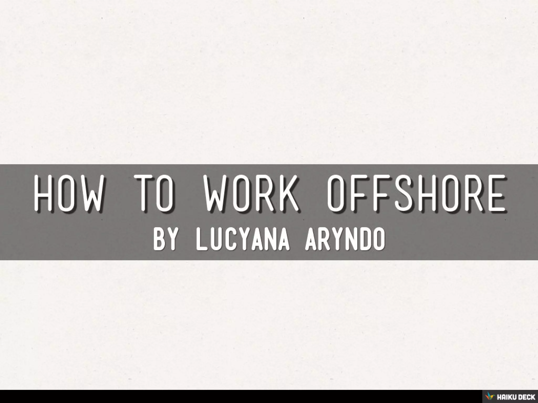 HOW TO WORK OFFSHORE | PDF