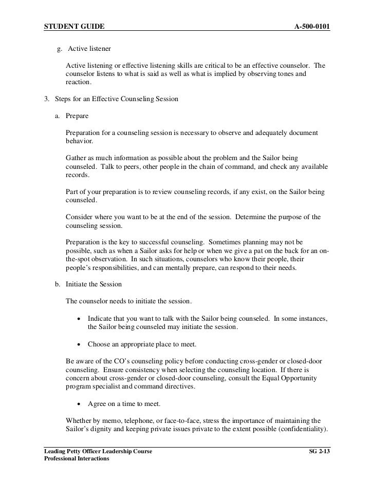 A 500-0101 Chapter 2 LPO Leadership Course SG