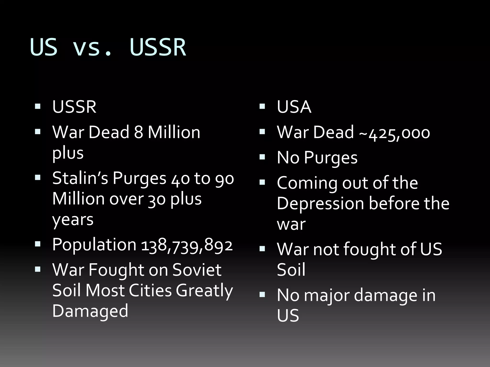 A 8 russian soviet history - comparrison ussr vs. us | PPT