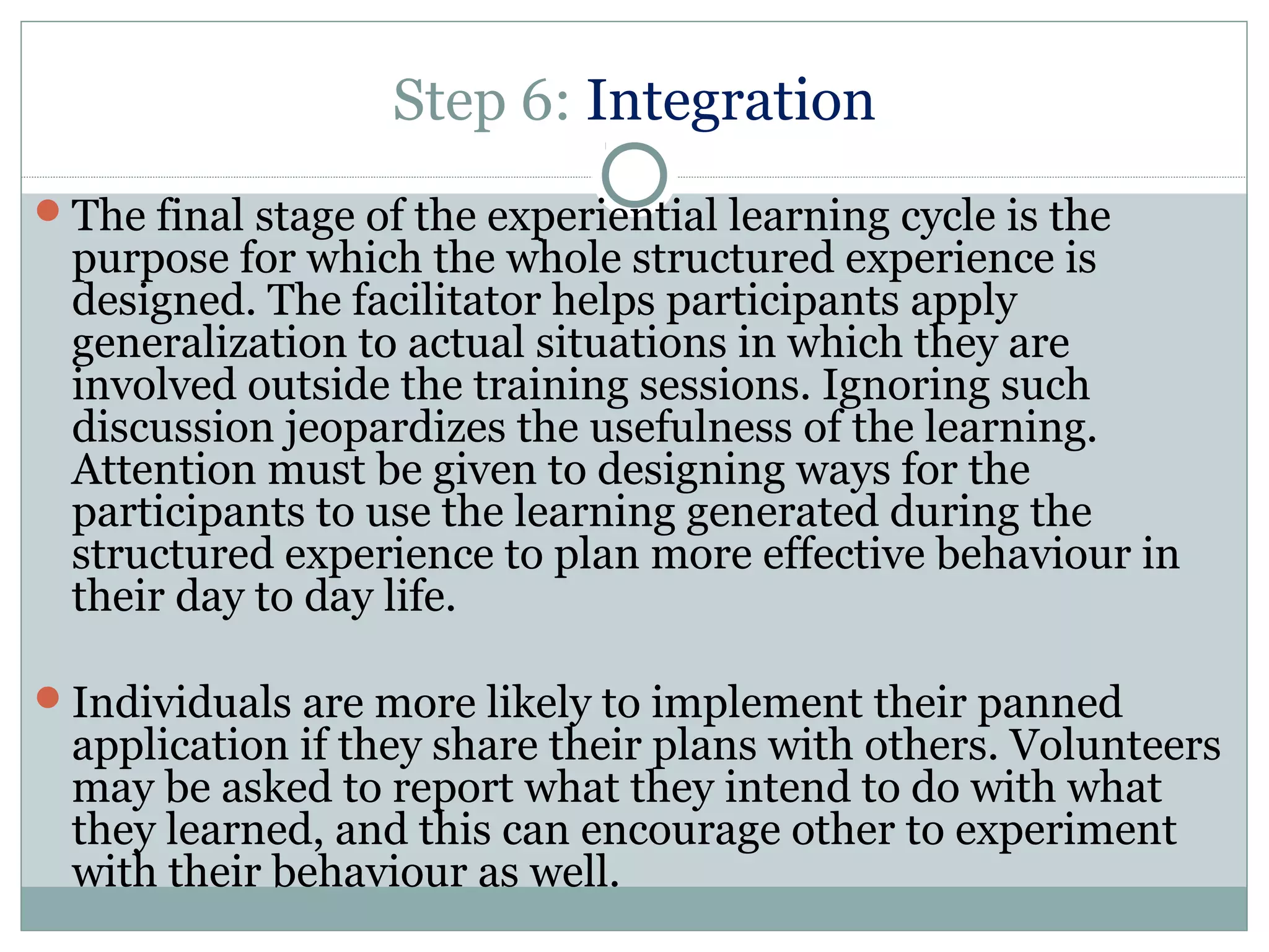 A 9 the experiential learning cycle | PPT