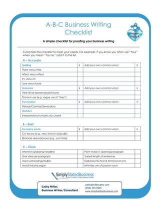 A B-C business writing checklist | PDF