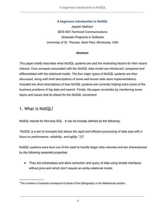 A Beginners Introduction to NoSQL | PDF | Databases | Computer Software ...