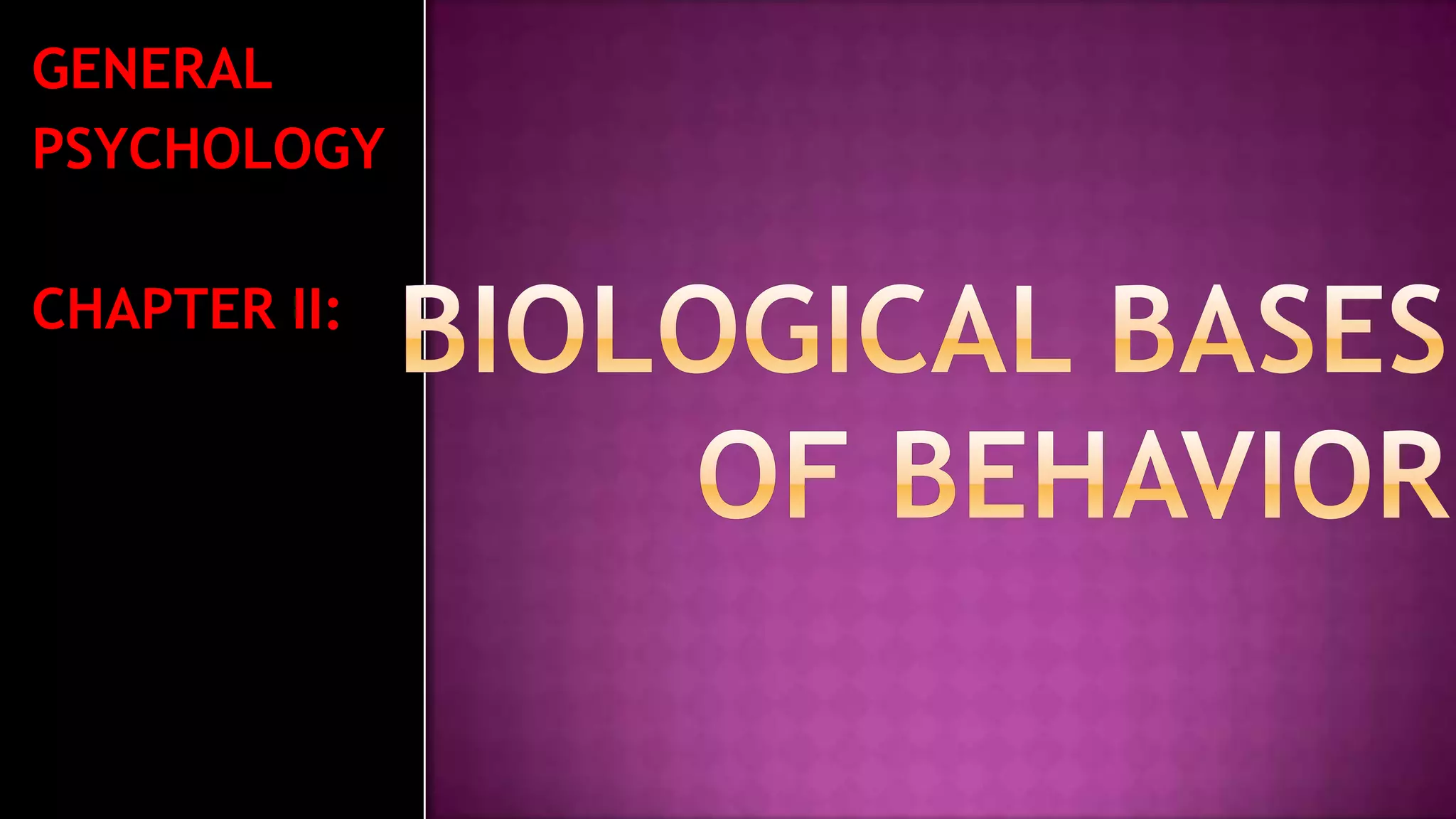 A. biological bases of behavior2 | PPTX