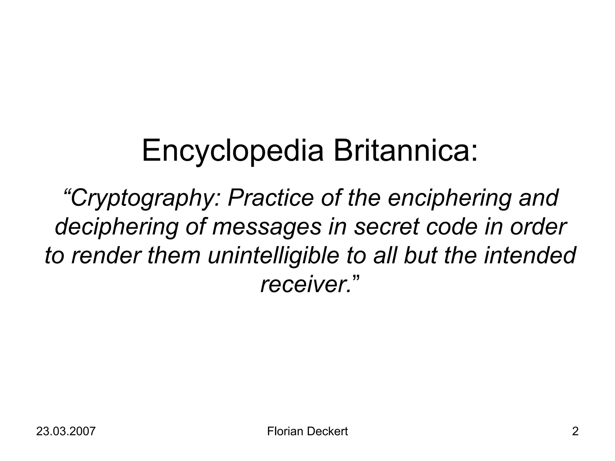 A Brief History of Cryptography | PDF
