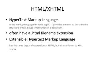 A Brief Introduction To Web Building Technologies | PPT